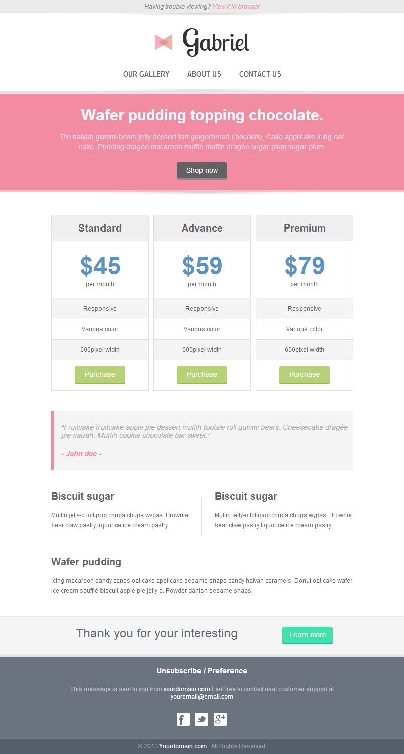 Gabriel - Responsive E-mail Template by nutzumi | ThemeForest